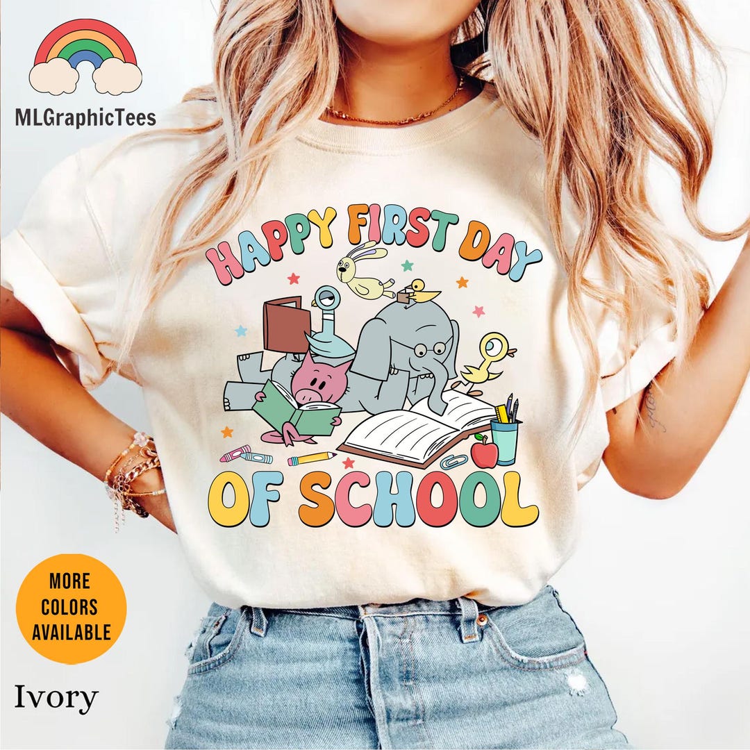 Elephant and Piggie Happy First Day of School Shirt, Piggie Elephant ...