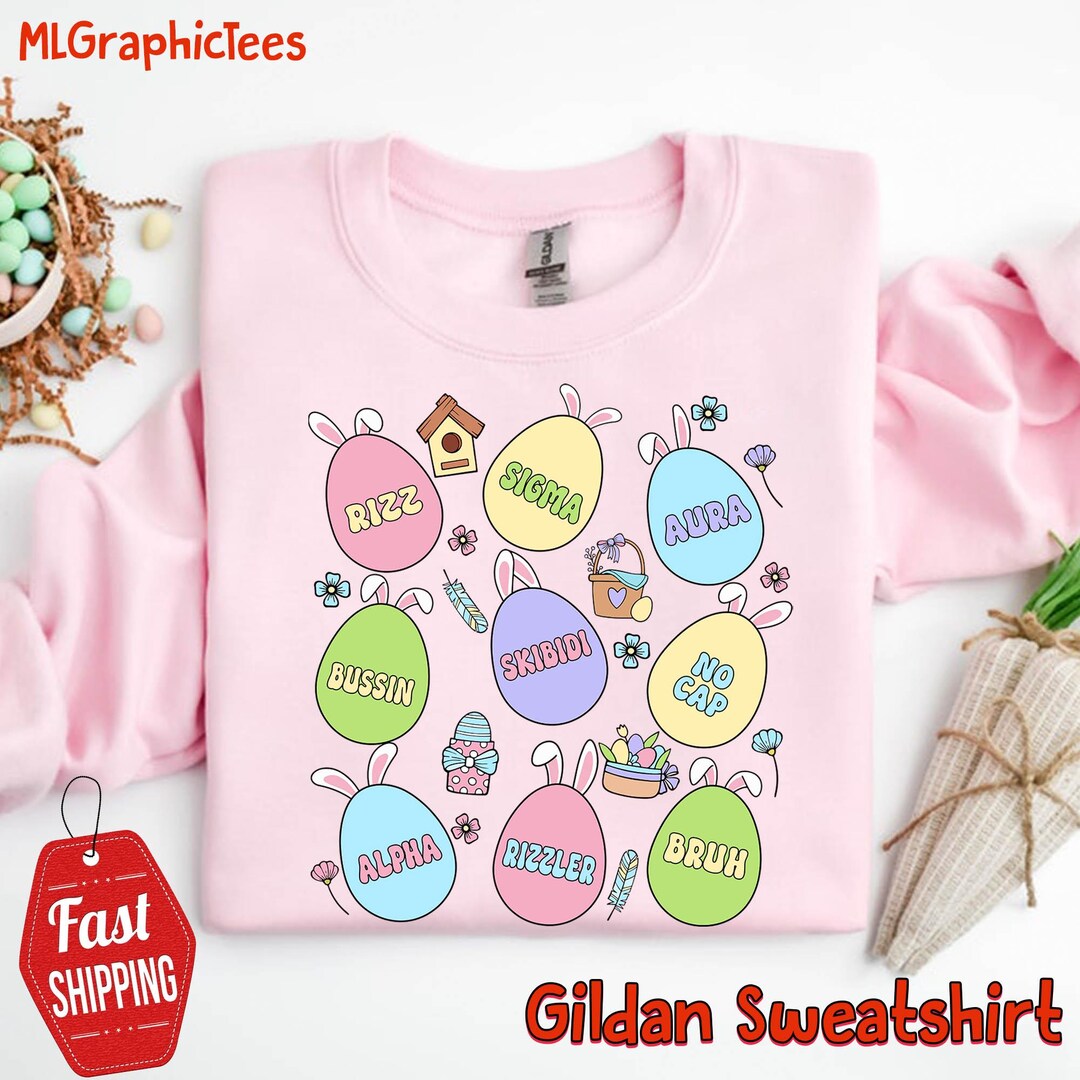 Skibidi Easter Rizzles Shirt, Easter Bunny Shirt, Gen Alpha Slang ...