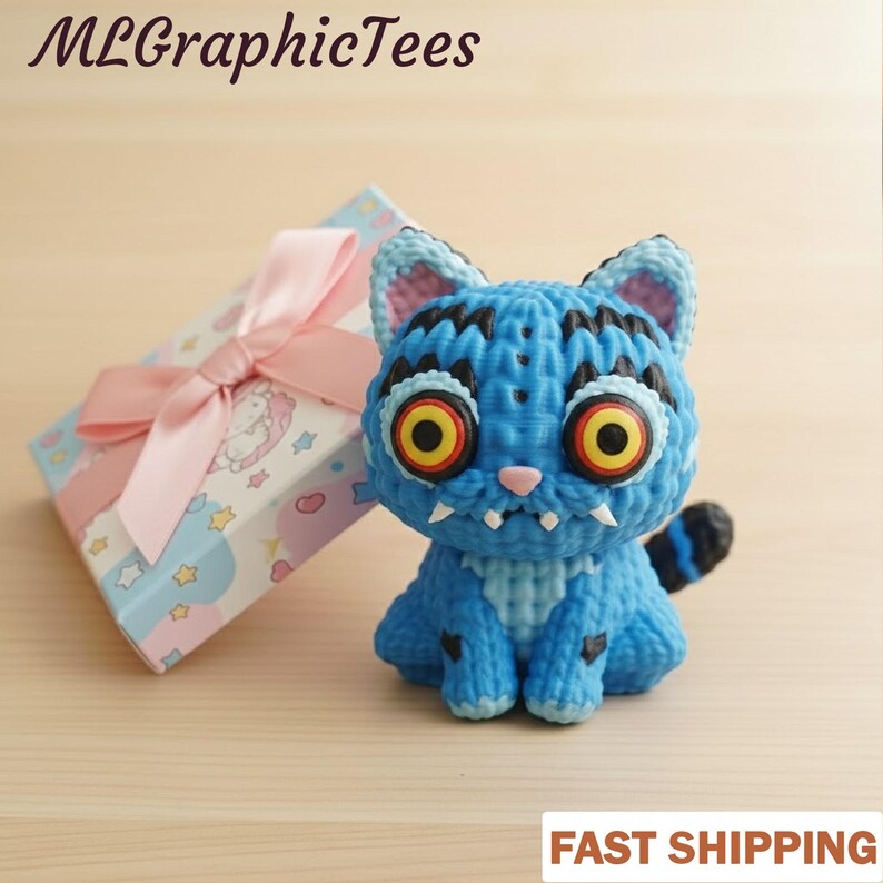 Kpop Demon Hunters Blue Derpy Tiger Saja Boys Crochet Doll, Blue Tiger ...