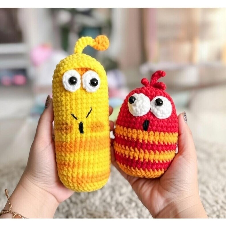 Inside Out Crochet Dolls, Bing Bong & Rainbow Caterpillar Amigurumi ...