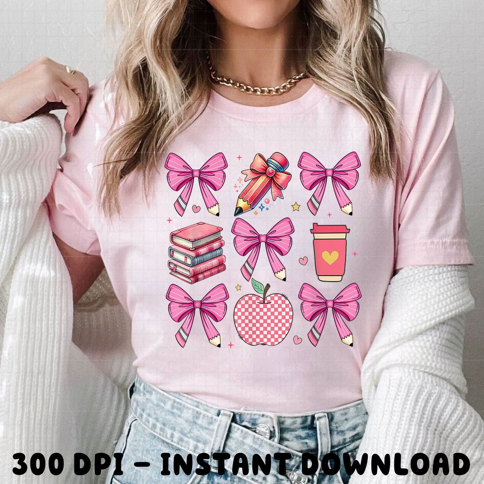 Teacher Pencil Coquette Bow Design, First Day School Png, Coquette ...