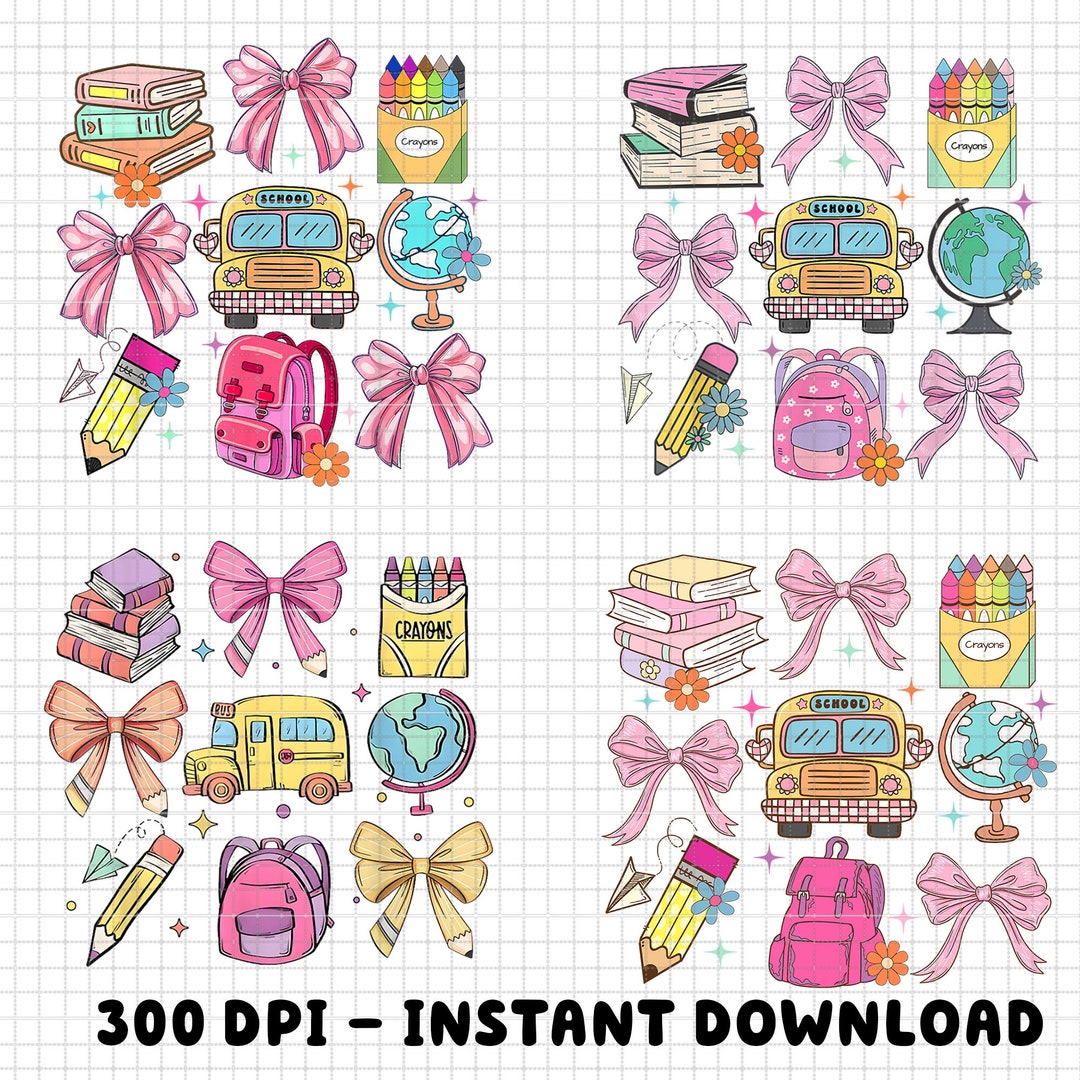 Coquette School Png, Back to School Png, Teacher Coquette Pink Bow Png ...