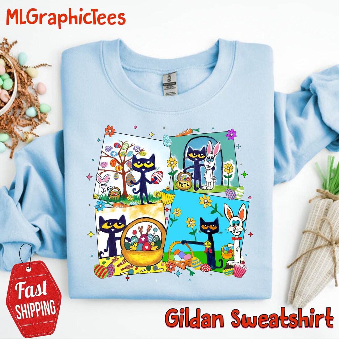 Pete the Cat Easter Egg Bunny Shirt, the Cool Cat Back to School T ...