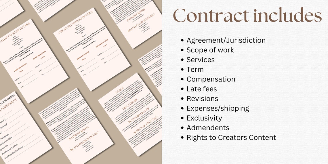 Professional UGC Creator Contract Template, UGC Template, UGC Contract ...