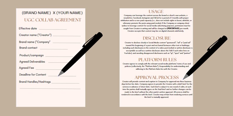 Professional UGC Creator Contract Template, UGC Template, UGC Contract ...