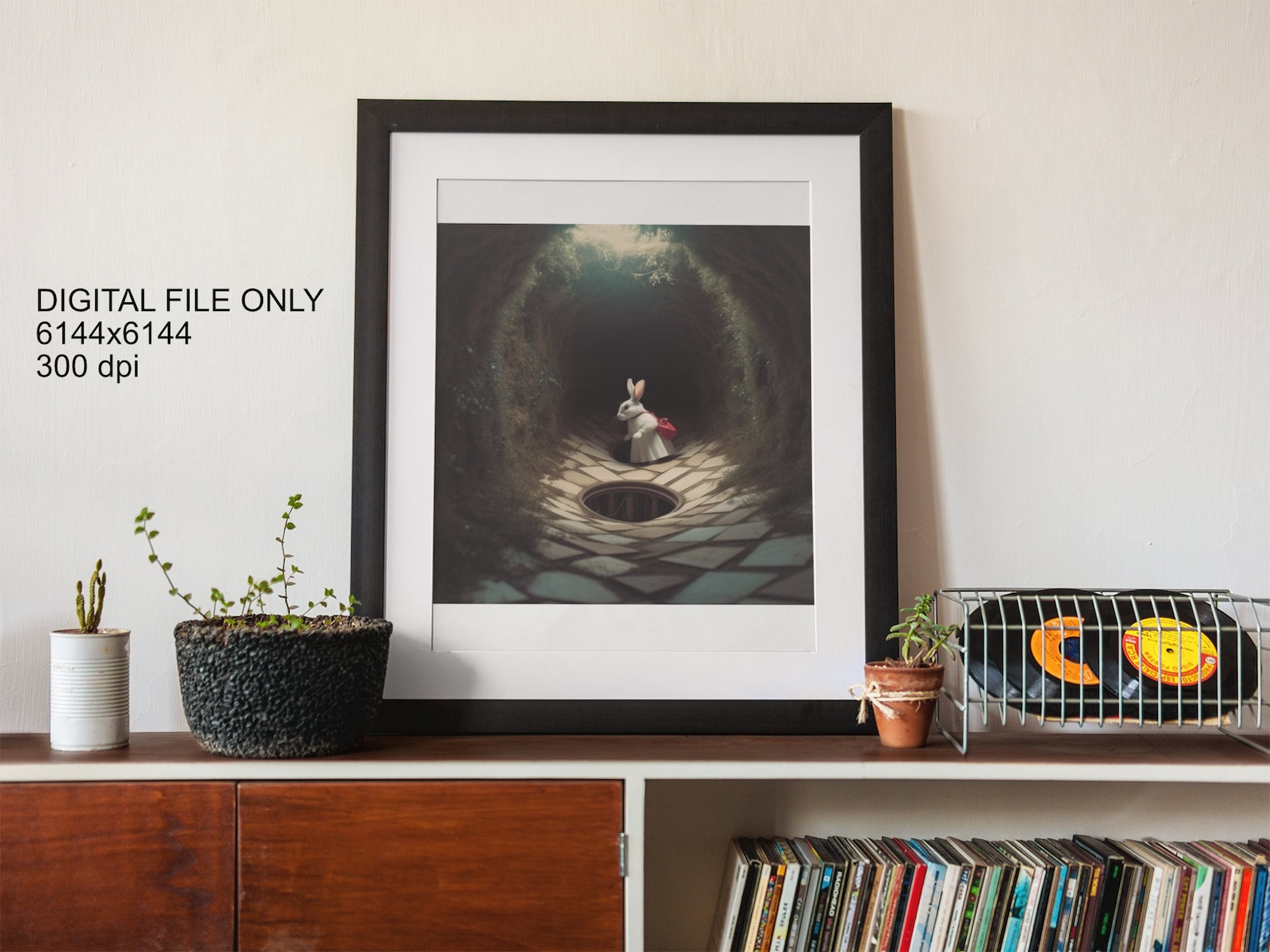 Whimsical White Rabbit Den Print, Alice in Wonderland Inspired, Rabbit ...