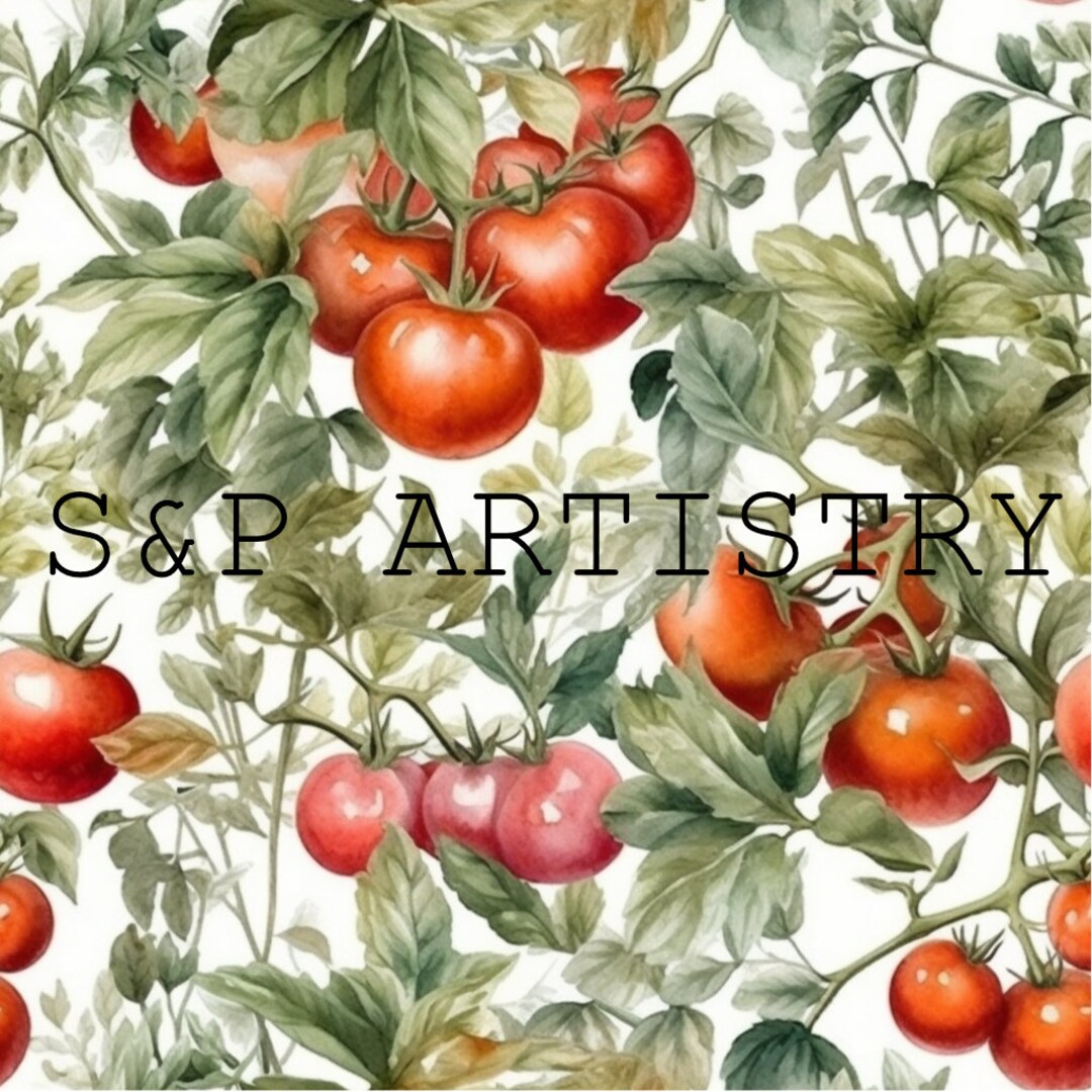 Watercolor, Seamless Pattern, Tomato Plant, Tomatoes, 300 Dpi, PNG ...