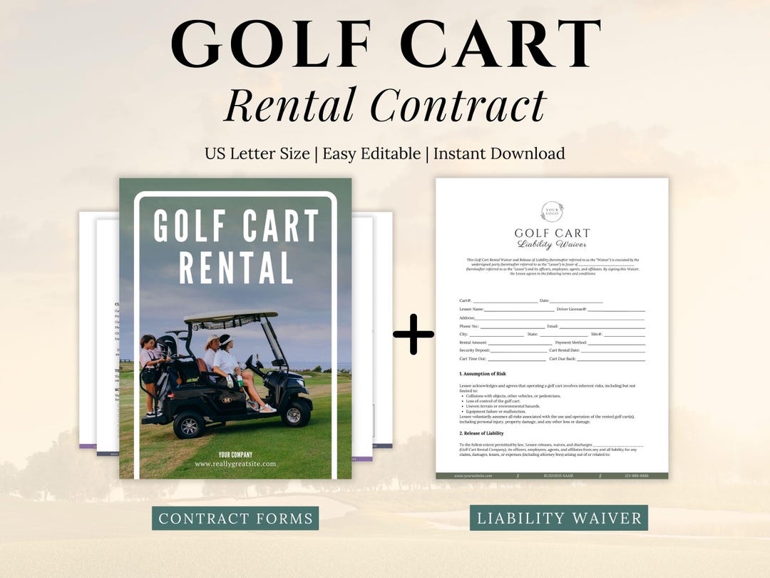 Customizable Golf Cart Rental Contract, Electric, Flat Bed Fleet Rental ...