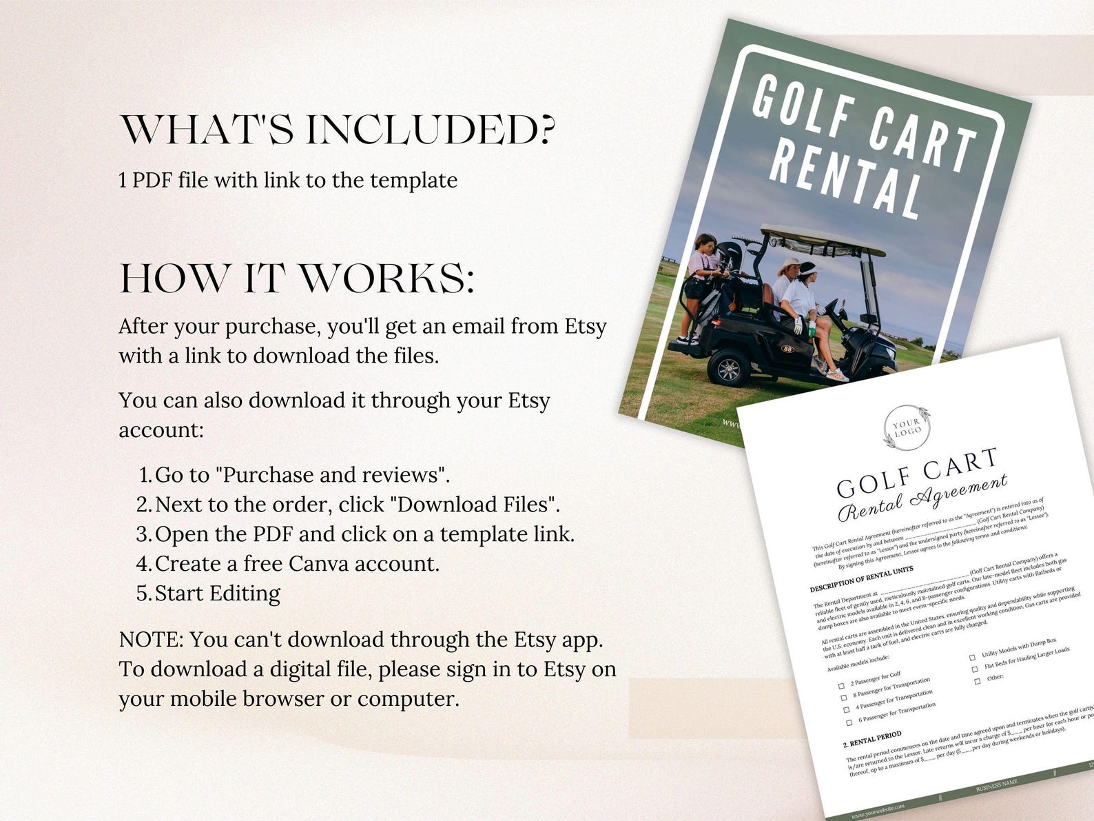 Golf Cart Rental Contract Template: Customizable Liability Waiver ...