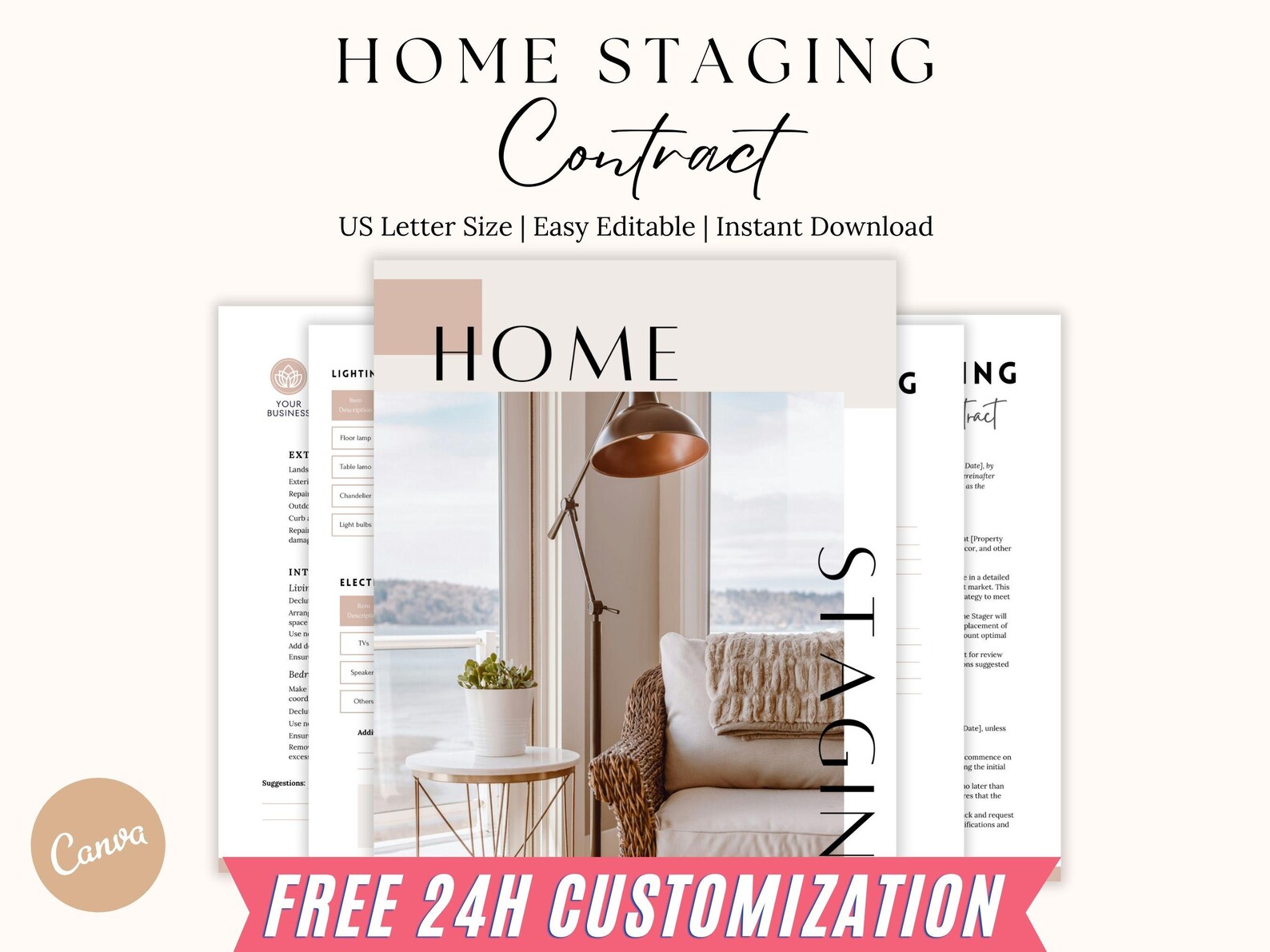 Editable Home Staging Contract Template: Real Estate Business Form ...