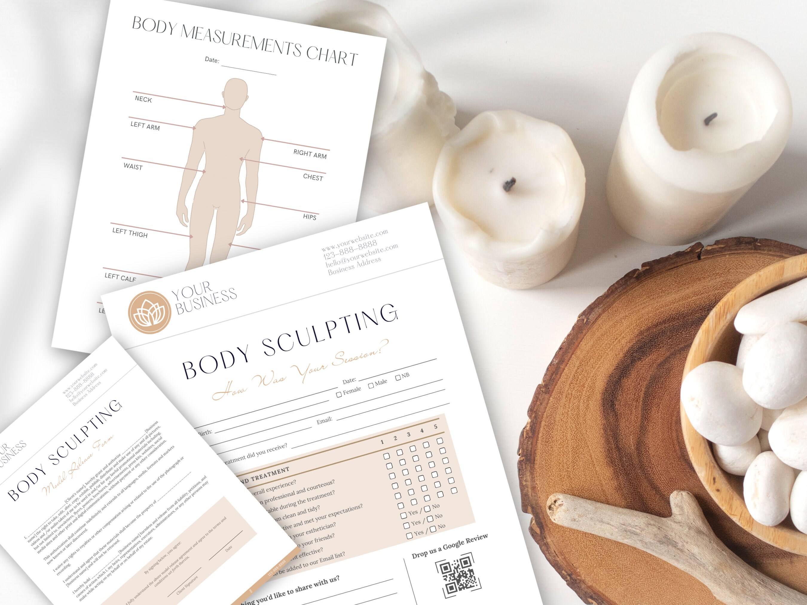Body Sculpting Intake Forms Bundle, Body Fat Reduction Treatment Bundle ...