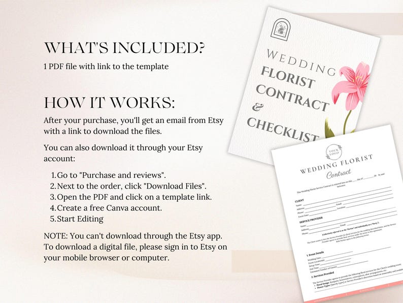 Editable Wedding Florist Contract Template, Event Florist Contract ...