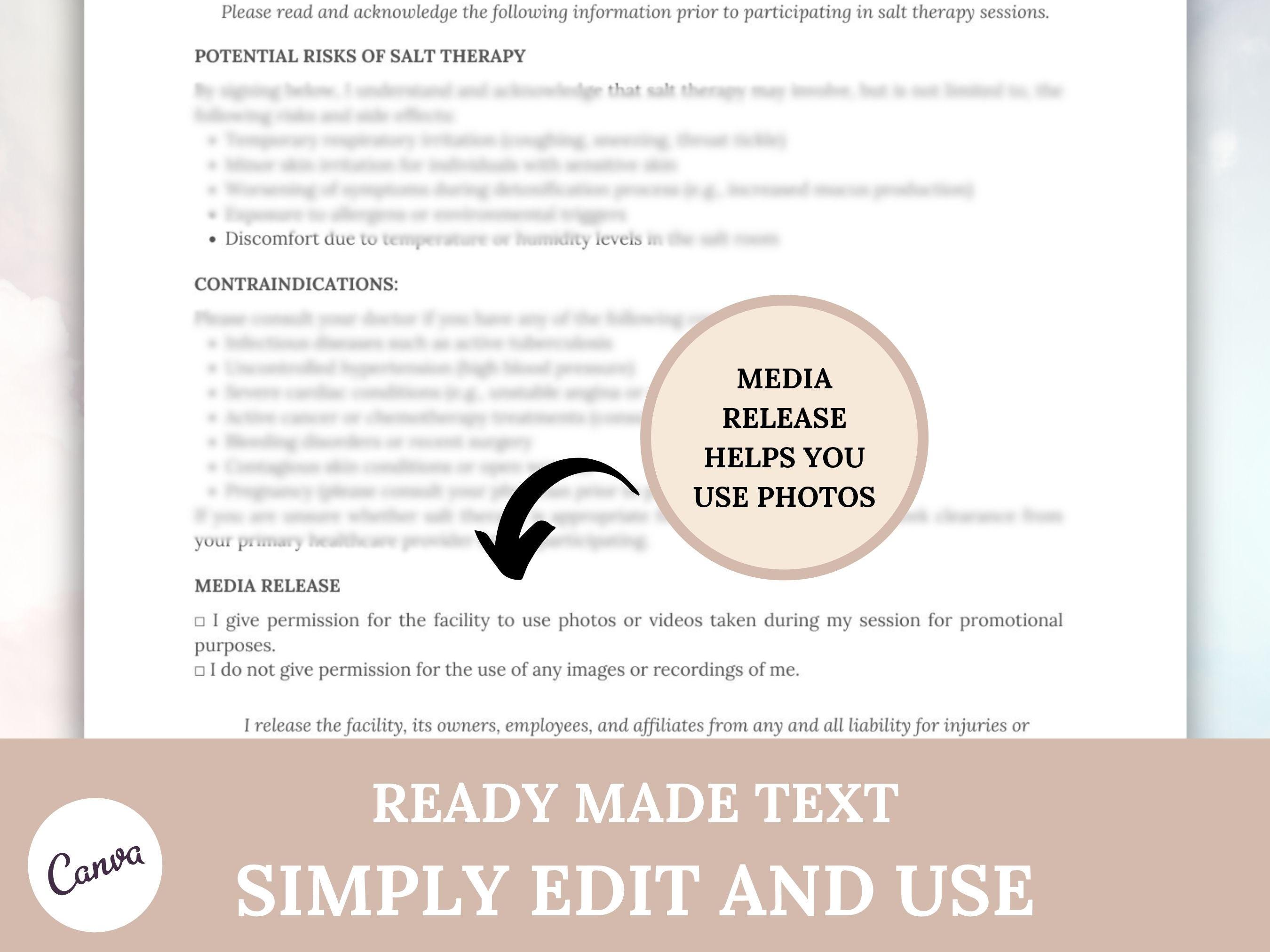 Salt Therapy Waiver Template: Halotherapy Consent Form (digital ...