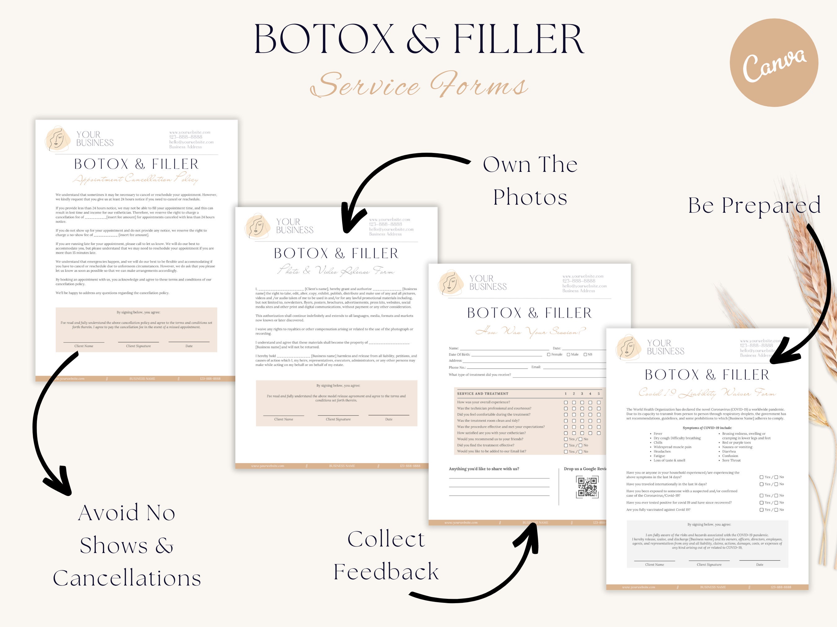 Botox and Filler Forms Bundle Client Intake Botulinum Neurotoxins Forms ...