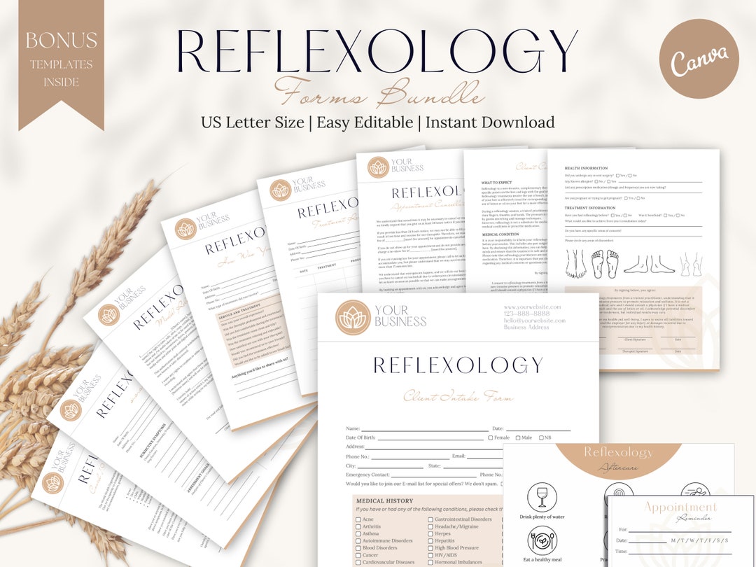 Reflexology Intake and Consent Forms Foot Massage Forms - Etsy UK