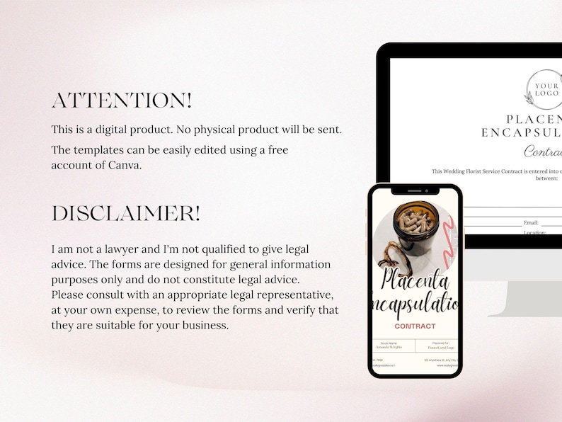 Placenta Encapsulation Contract, Risks and Liability Waiver, Placenta ...