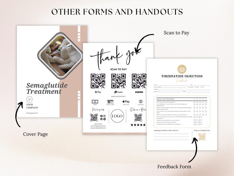 Semaglutide Treatment Form Bundle: Editable Injection Forms (digital ...