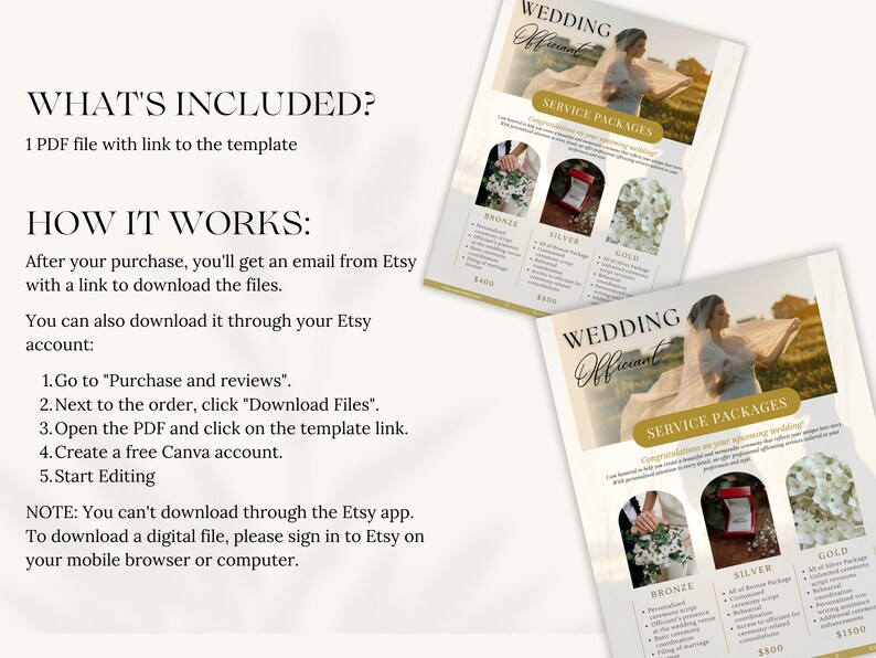 Wedding Officiant Flyer, Wedding Registrar Services, Nuptial Business ...