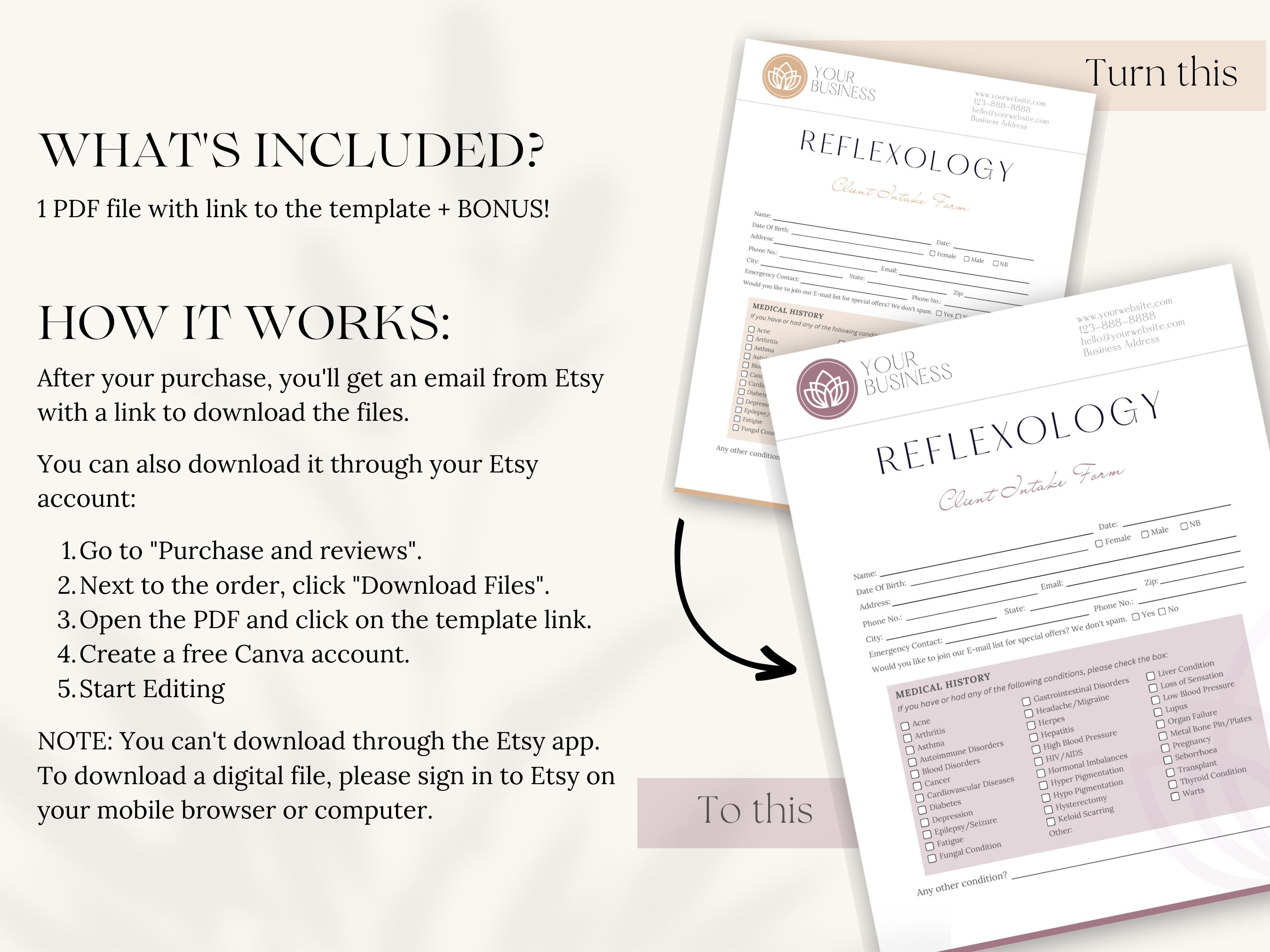 Reflexology Intake and Consent Forms Foot Massage Forms Edit in Canva ...