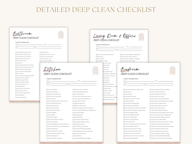 Editable Cleaning Service Forms Bundle: Client Intake, Checklist ...
