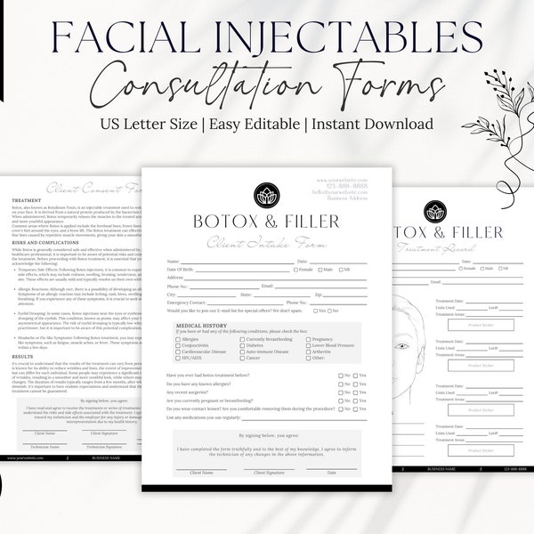 Treatment Form Injectables - Etsy