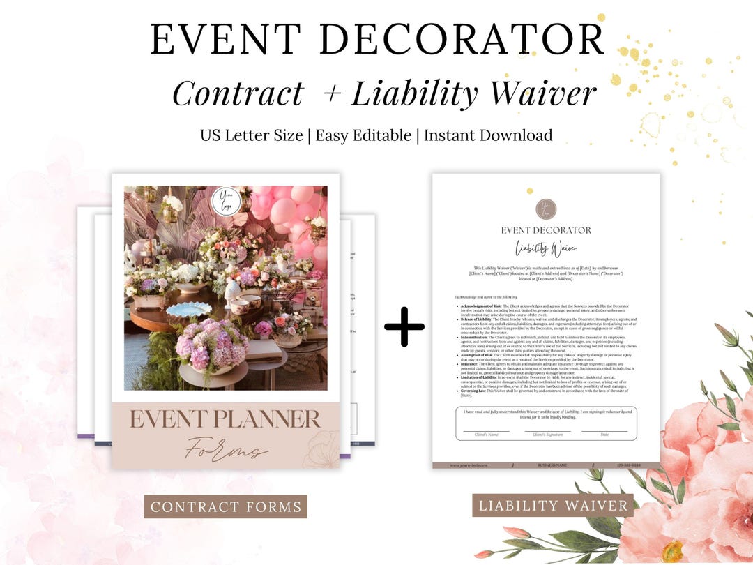 Event Decor Contract Template: Editable Planner Agreement (digital ...