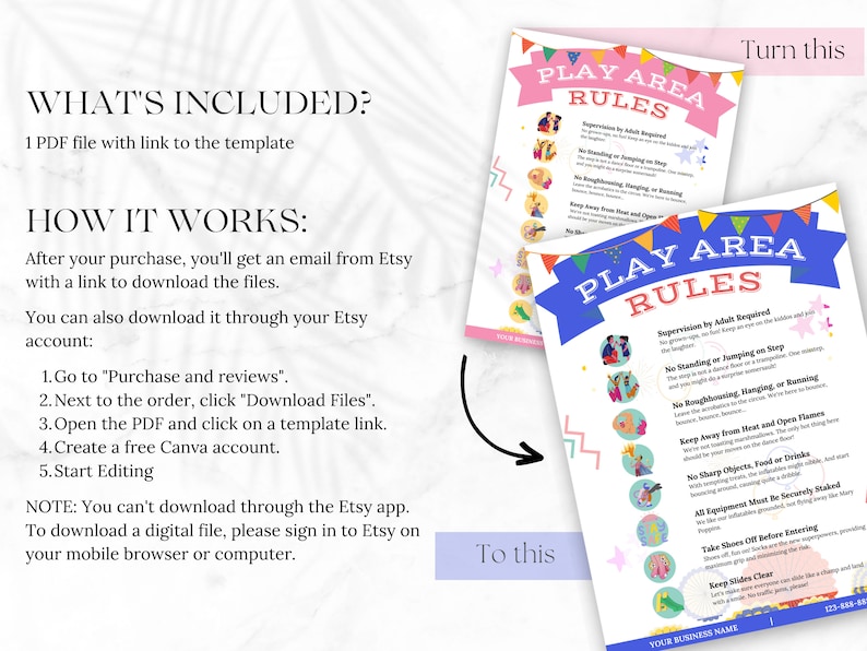 Outdoor Bounce House Rules Sign | Printable Kids Play Rules | Soft Play ...