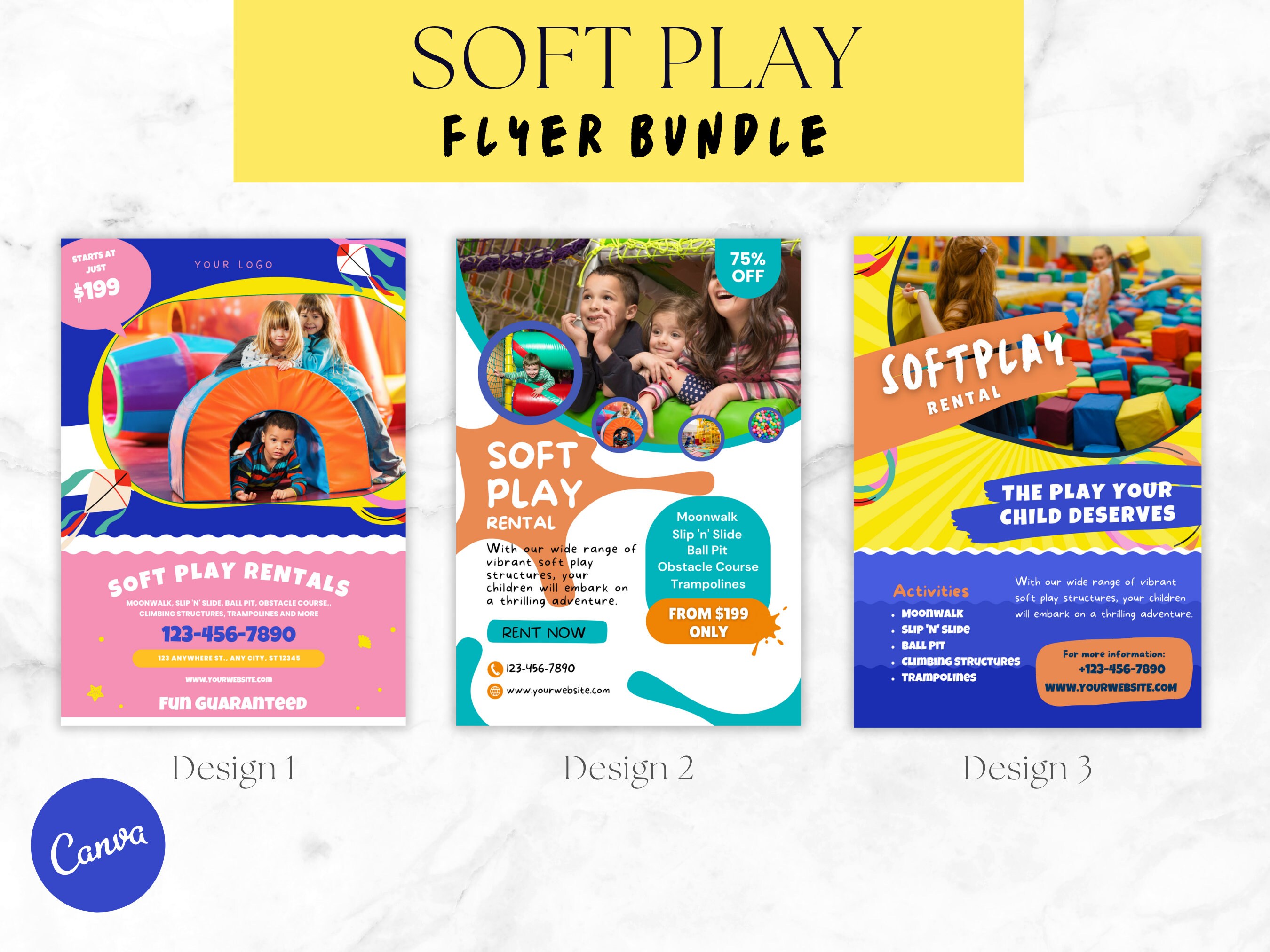 Soft Play Rental Flyer Indoor Playground Ball Pit Rental Flier Bounce ...