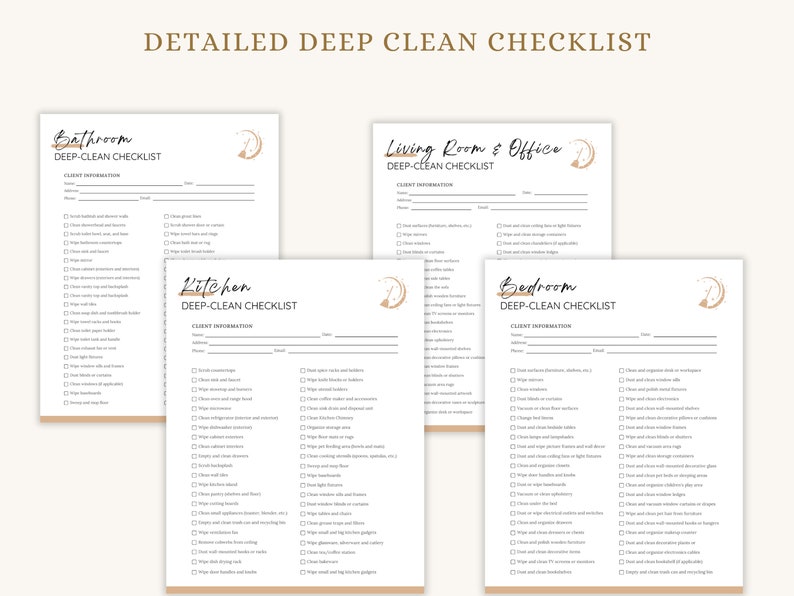 Ready to Print Cleaning Service Forms for Cleaners, Maids, Janitor ...