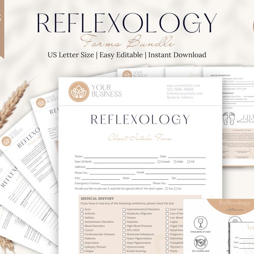 Reflexology Intake Form and Waiver Canva Template and - Etsy