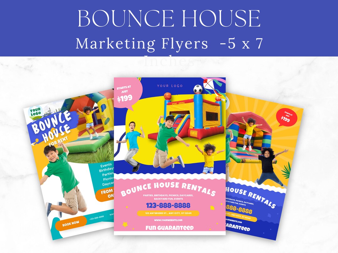 Editable Bounce House Marketing Pack Bounce House Business Yard Signs ...