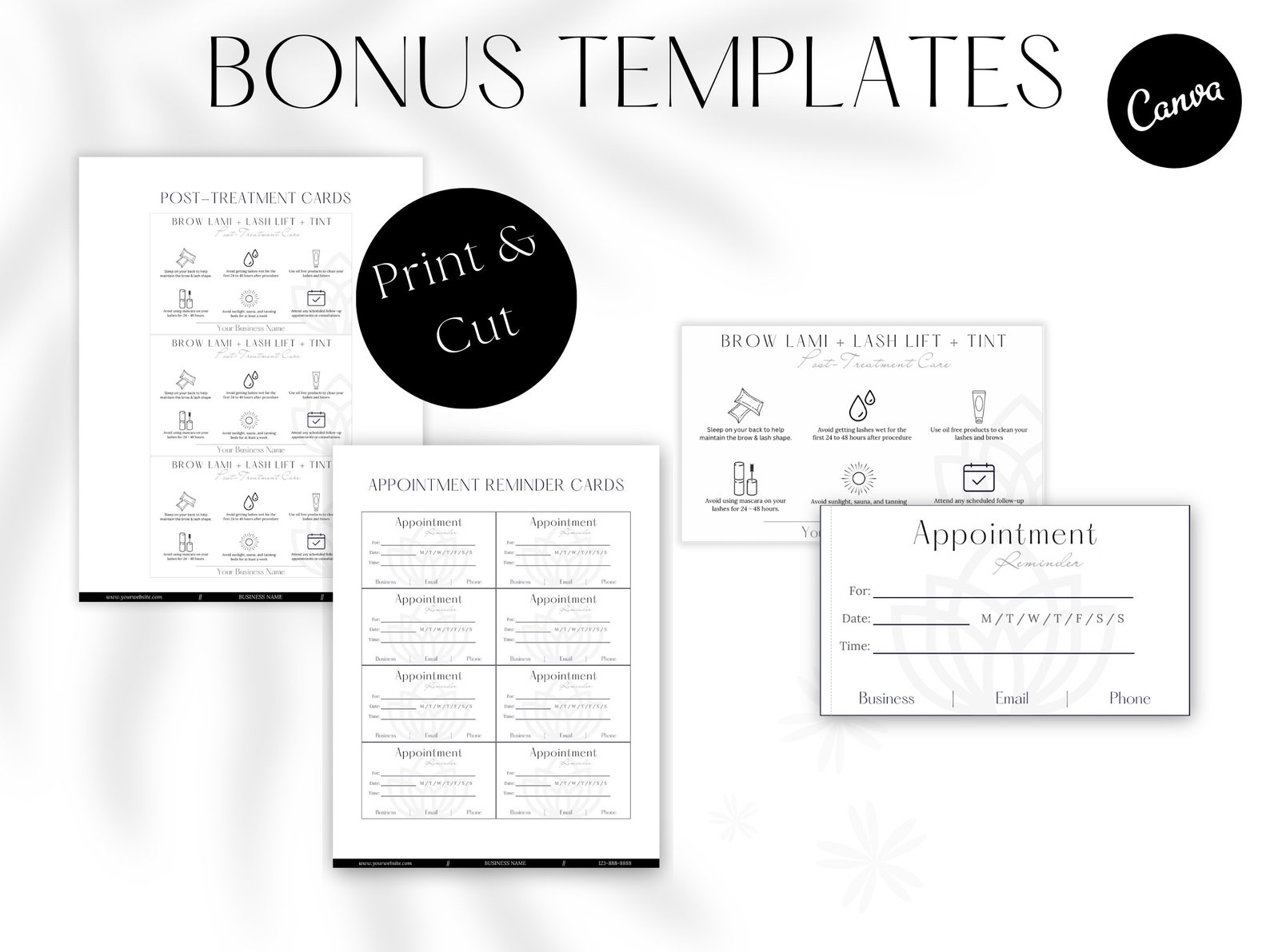 Brow Lami, Lash Lift, Tint Forms Bundle Client Consent Forms Tint Aftercare Cards Lash and Brow ...