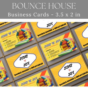 Editable Bounce House Business Card, Flyer & Yard Sign Template (canva ...