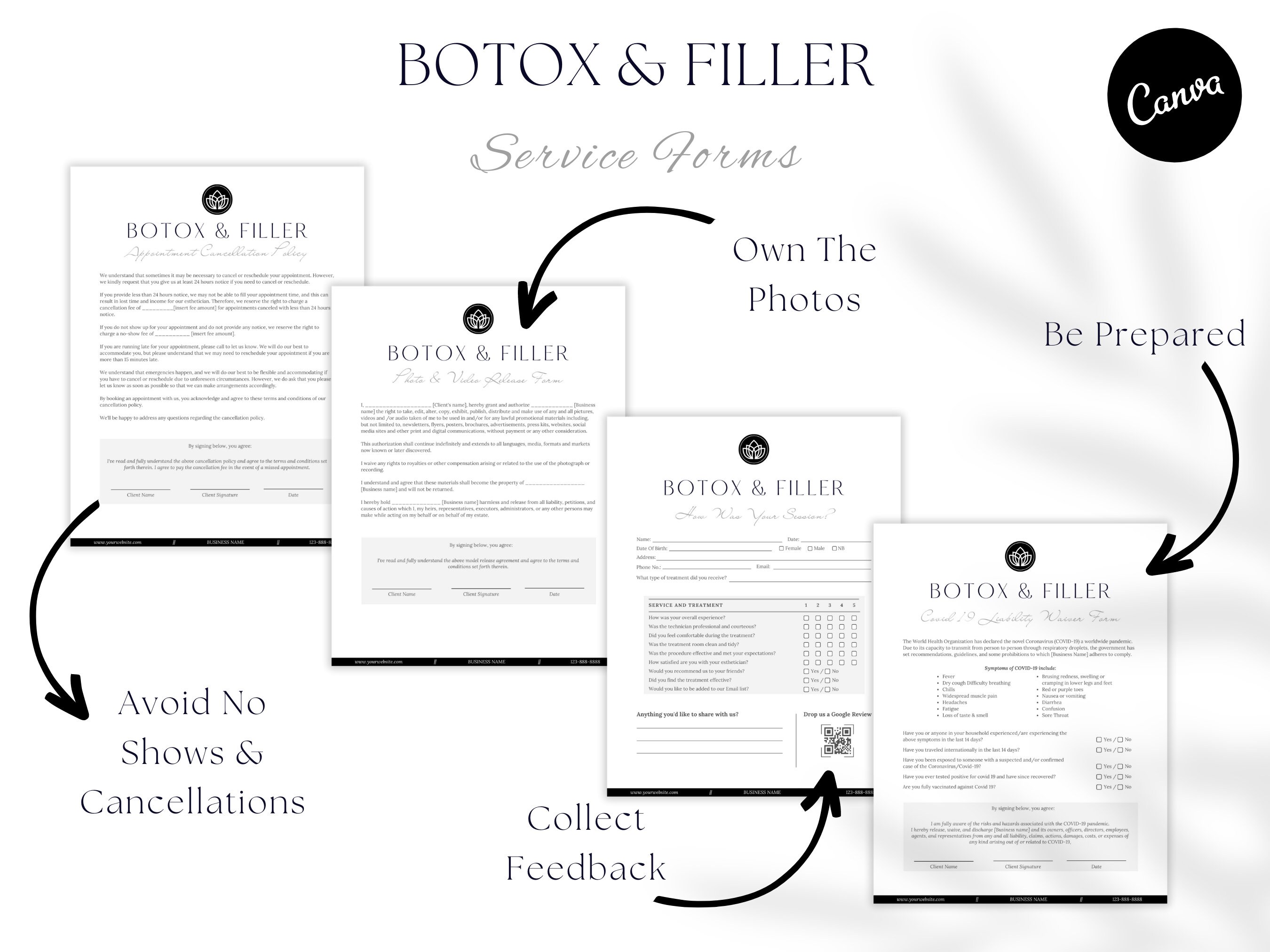 Facial Injectables Forms Bundle Botox and Dermal Filler Cosmetic Nurse ...