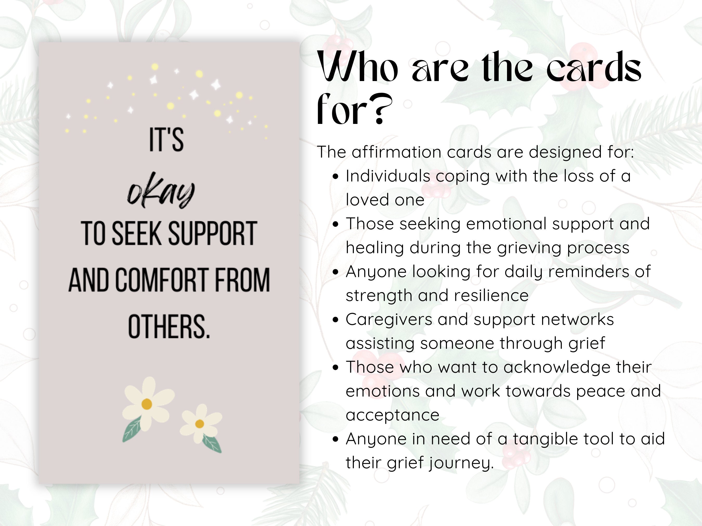 Printable Grief Affirmation Cards for Peace Acceptance and - Etsy