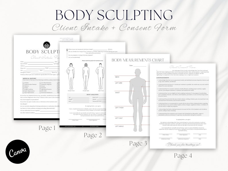Body Sculpting Forms Fat Reduction Treatment Template Body - Etsy