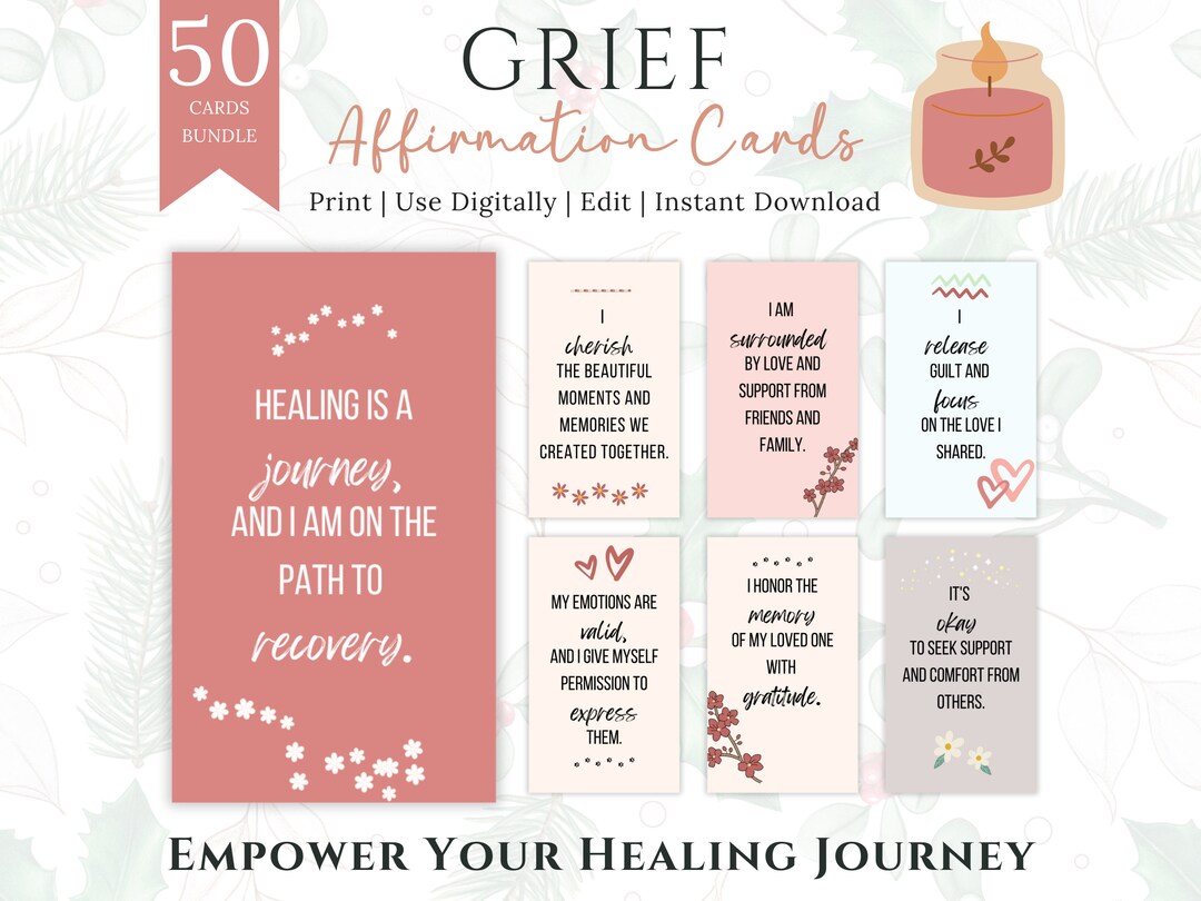 Printable Grief Affirmation Cards for Peace, Acceptance, and Hope ...