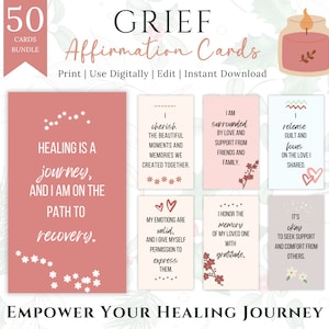 Printable Grief Affirmation Cards for Peace, Acceptance, and Hope ...