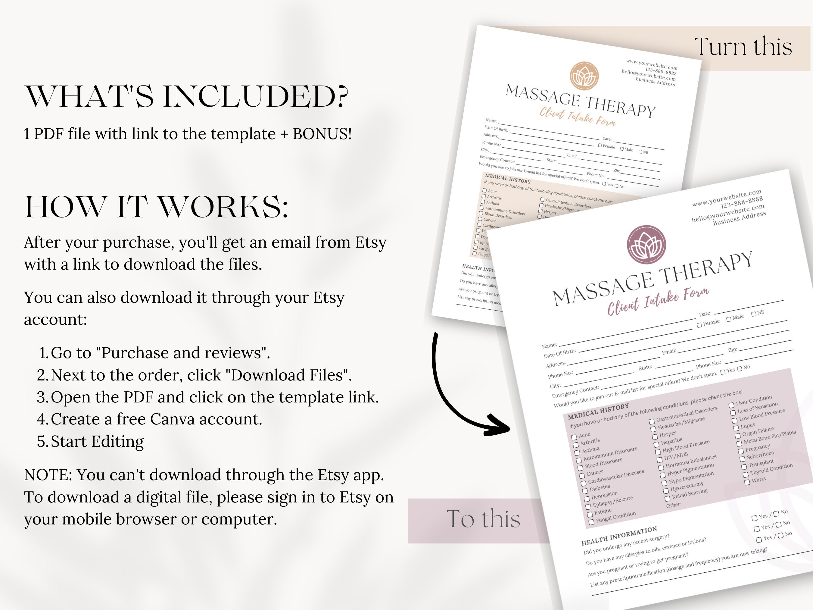 Professional Massage Therapy Forms Bundle Massage Templates Printable ...