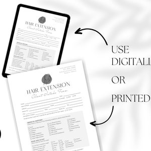 Hair Extension Service Agreement | Hair Braiding Intake Form | Hair ...