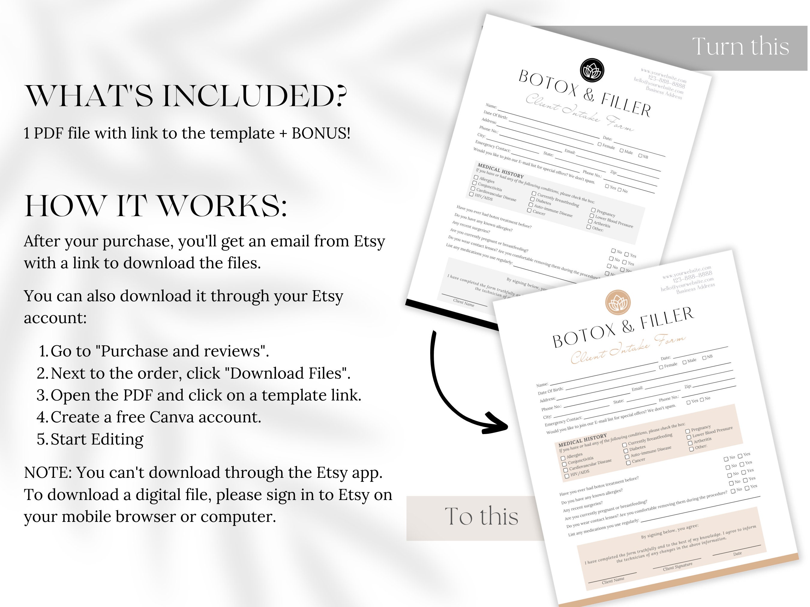 Facial Injectables Forms Bundle Botox and Dermal Filler Cosmetic Nurse ...