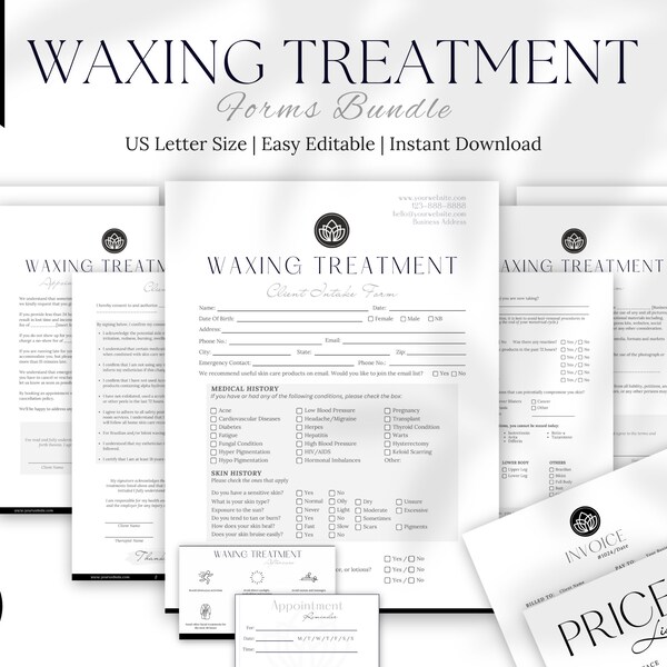 Sugar Waxing Consent Forms - Etsy