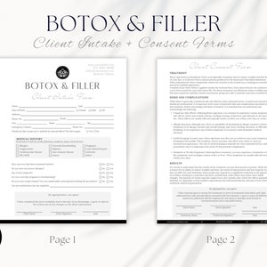 Facial Injectables Forms Bundle Botox and Dermal Filler Cosmetic Nurse ...