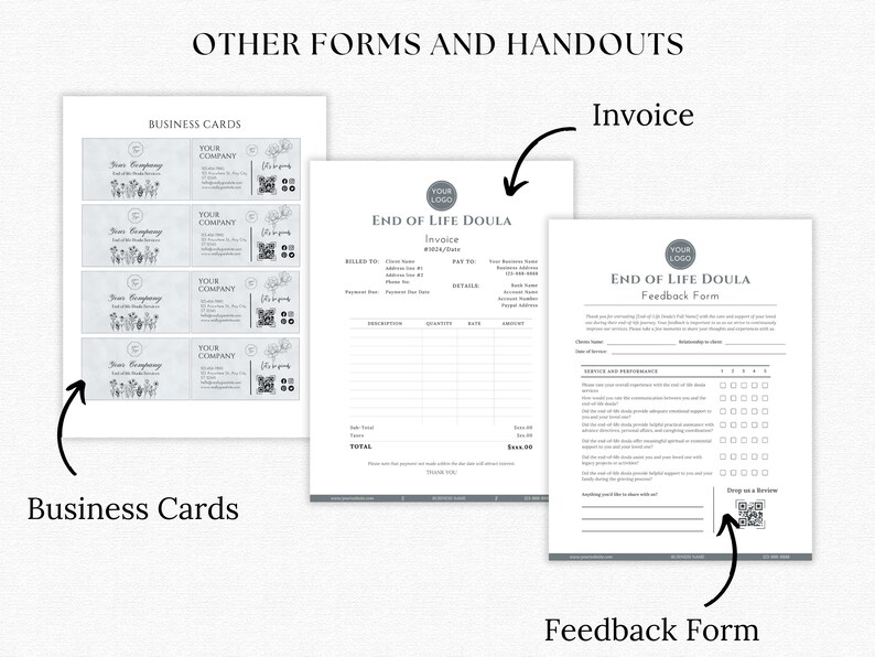 Editable End-of-life Doula Contract Forms: Business Bundle (digital ...