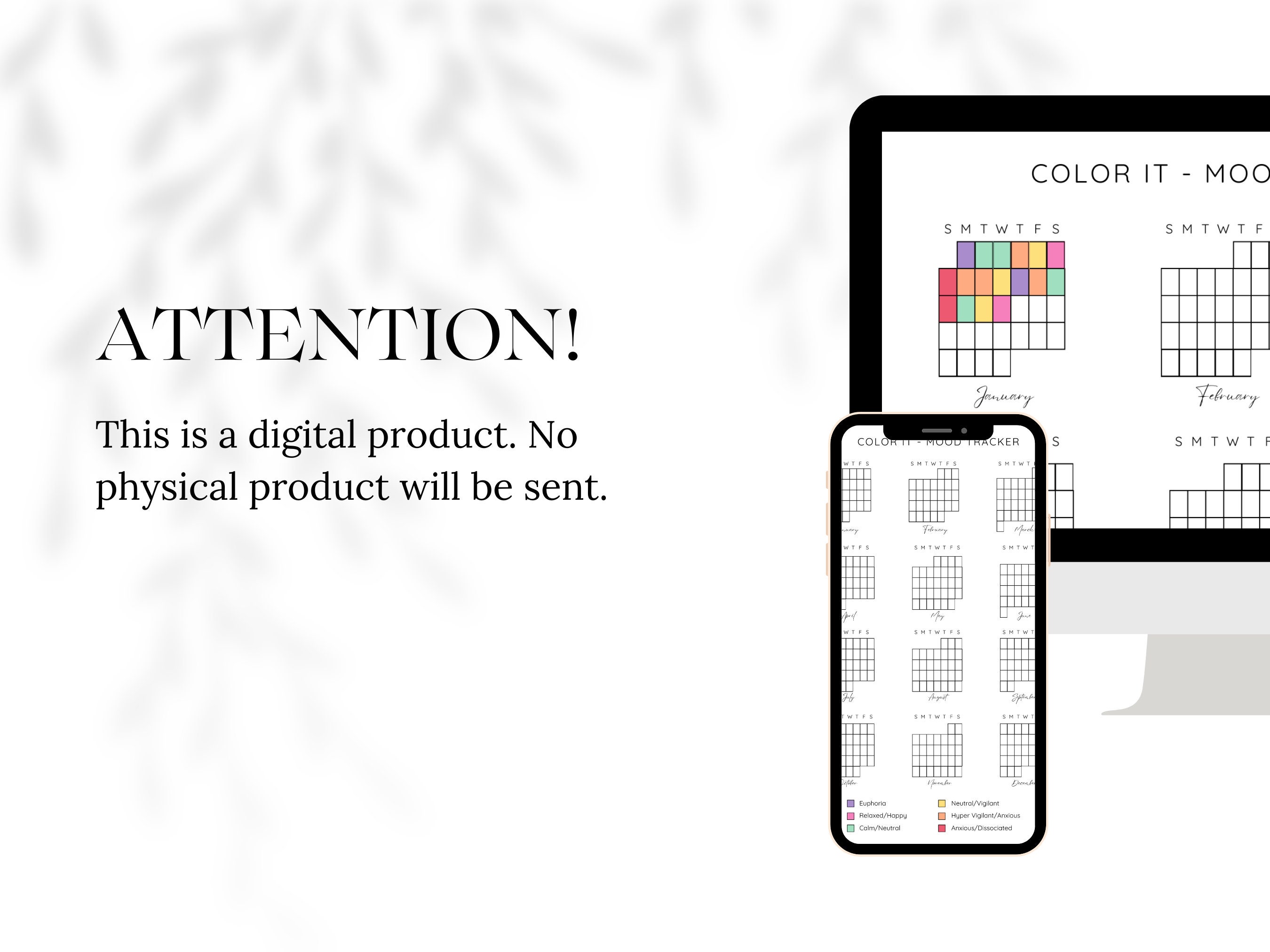 Printable 2024 Color It Mood Tracker, Mood Spectrum Journal, Emotion ...