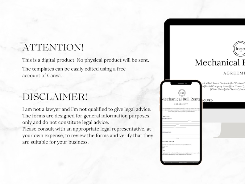 Mechanical Bull Rental Agreement Template: Liability Waiver & Safety ...