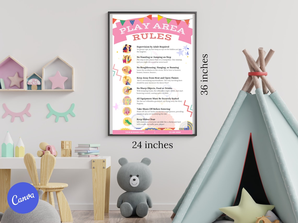Outdoor Bounce House Rules Sign | Printable Kids Play Rules | Soft Play ...