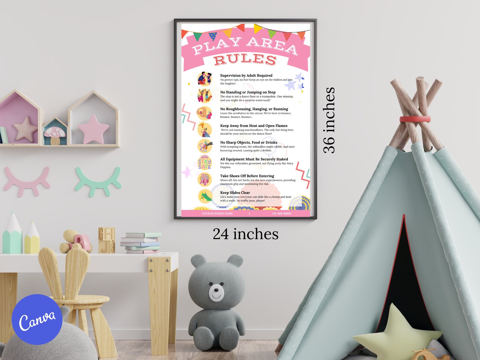 Outdoor Bounce House Rules Sign | Printable Kids Play Rules | Soft Play ...
