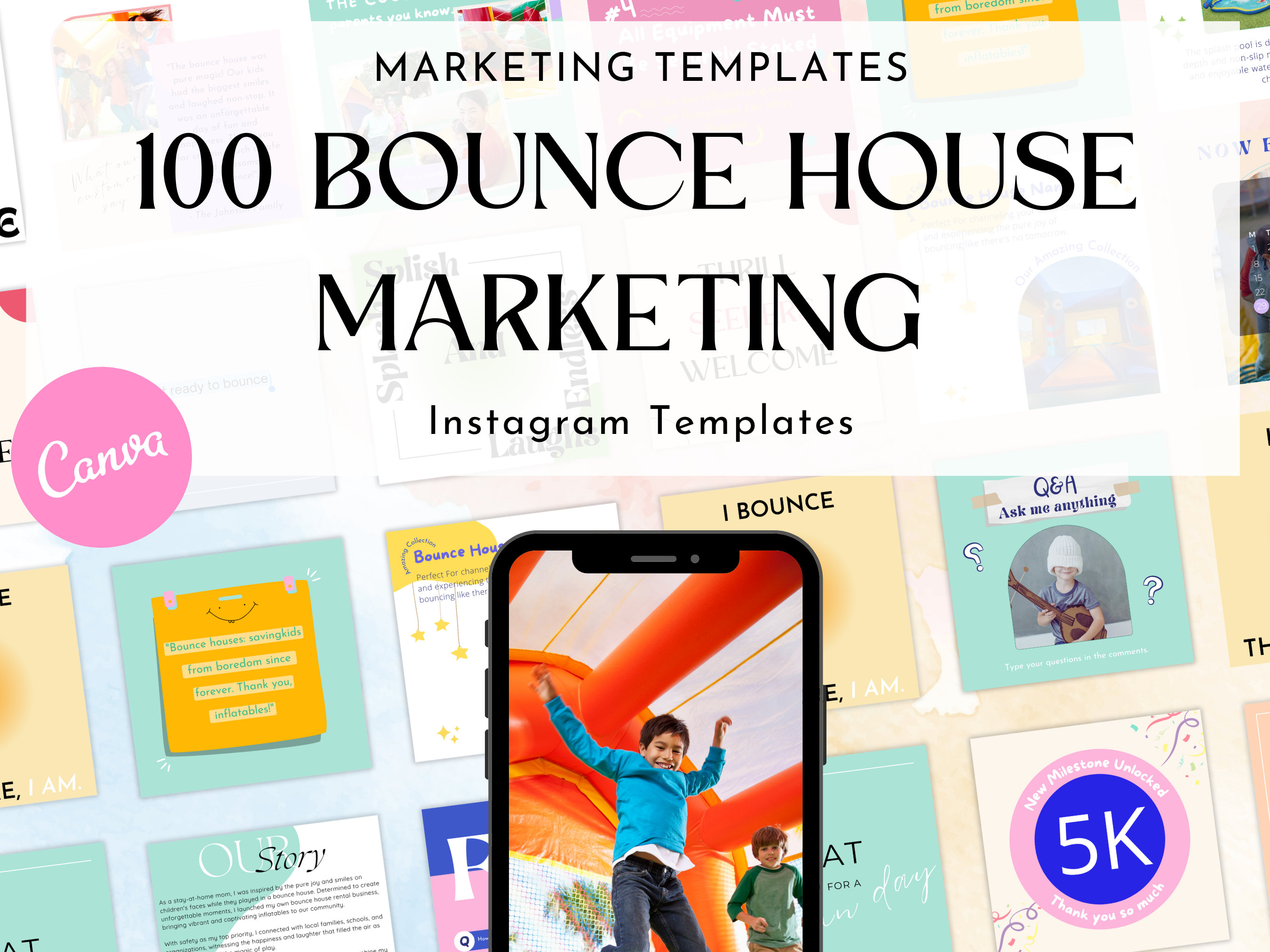 Bounce House Rental Instagram Templates: Marketing Promotions (digital ...