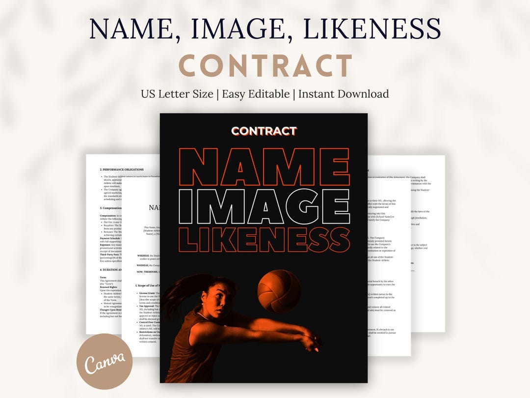 Name Image Likeness (NIL) Contract Template, Student Athlete ...